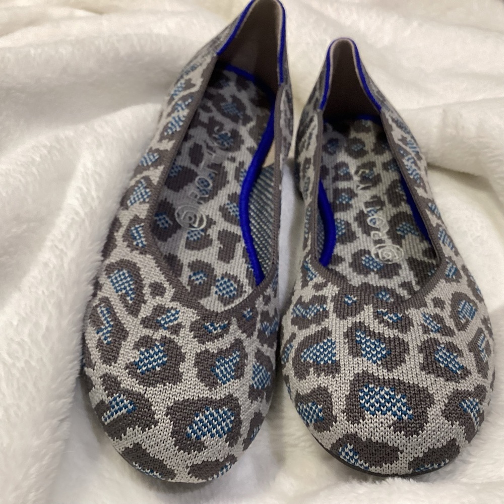 Rothy's The Flat Grey Spotted Animal Print Knit Balle… - Gem